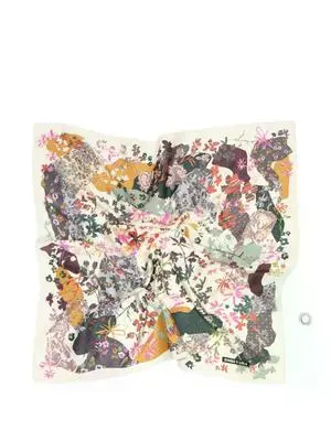 Bimba Y Lola Floral Fragments Scarf Charm - Neutrals
