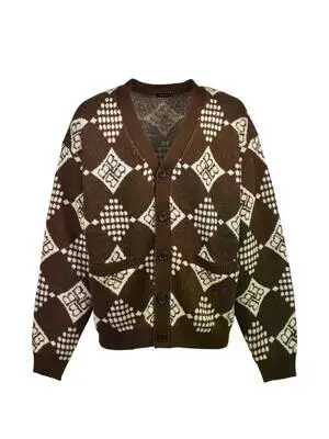 BREATH Diamond-knit Cardigan - Brown
