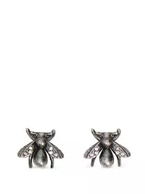 Bimba Y Lola Bee Earrings In Aged With Crystals - Silver