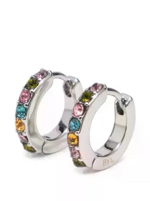Bimba Y Lola Mini Hoop Earrings With Multicolor Crystals