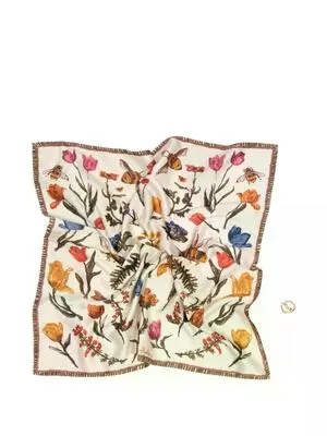 Bimba Y Lola Ivory Flowers And Bees Scarf Charm