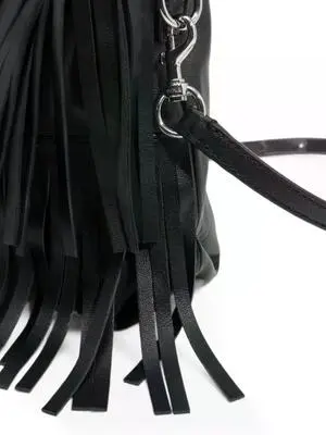 Bimba Y Lola Small Leather Fringed Paper Bag