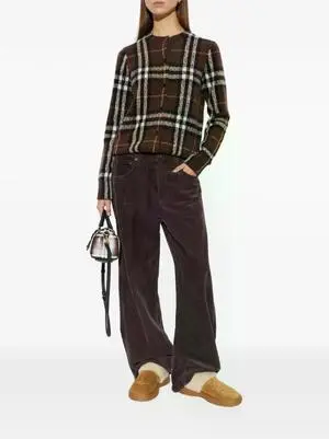 Burberry Check Cashmere Cardigan - Brown