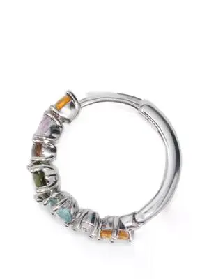 Bimba Y Lola Small Crystals Heart Hoop Earrings