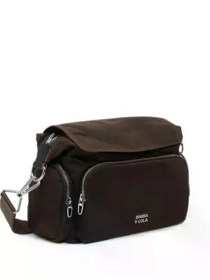 Bimba Y Lola Large Dark Coated Pocket Flap Bag
