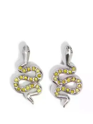 Bimba Y Lola Crystals Snake Earrings - Silver