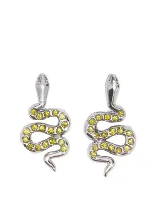 Bimba Y Lola Crystals Snake Earrings - Silver