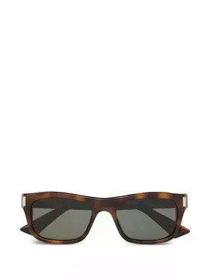 Saint Laurent Sl839 Rectangle-frame Sunglasses - Brown