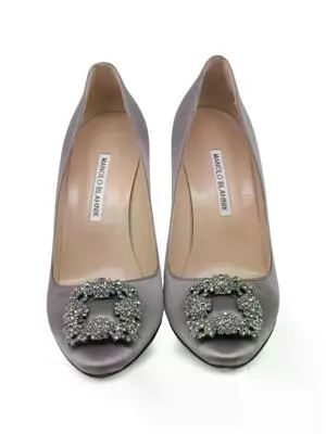 Manolo Blahnik Hangisi Jewel Buckle Pumps