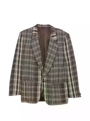 Versace 1980s Check-pattern Blazer - Brown