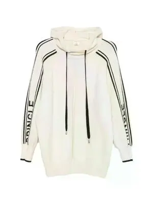 PRINGLE OF SCOTLAND VINTAGE 2010s Side-stripe Hoodie - Neutrals