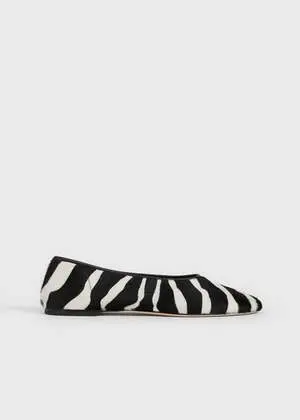 TOTEME Slip Pony Hair Ballerinas - Zebra
