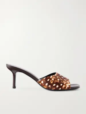 Staud Bea Calf Hair Mules - Brown