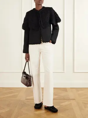 Sea Wright Cape-detailed Crochet-trimmed Bouclé Jacket