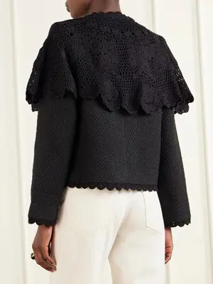 Sea Wright Cape-detailed Crochet-trimmed Bouclé Jacket