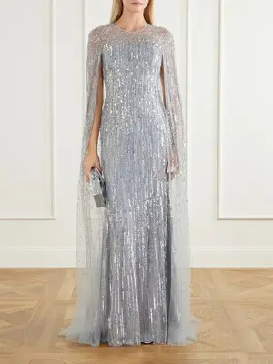 Jenny Packham Cosmic Dust Sequin-embellished Gown