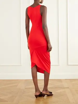 Jacquemus La Robe Regata Embroidered Crepe Midi Dress