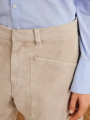 NILI LOTAN Shon Cotton-blend Twill Barrel-leg Pants - Neutrals