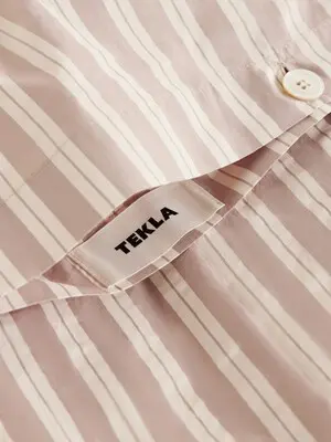 TEKLA Striped Organic Cotton-percale Queen Duvet Cover