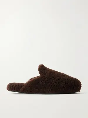 TEKLA Shearling Slippers - Brown