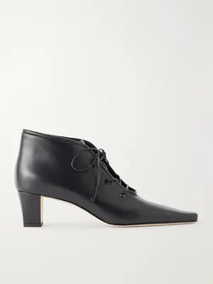 Manolo Blahnik Fuxa 50 Leather Ankle Boots - Black