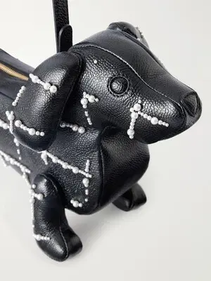 Thom Browne Baby Hector Bead-embellished Leather Tote