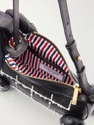 Thom Browne Baby Hector Bead-embellished Leather Tote