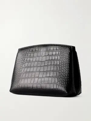 LIFFNER Pushlock Crocodile-effect Leather Clutch