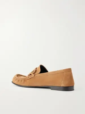Loewe Double L Suede Loafers