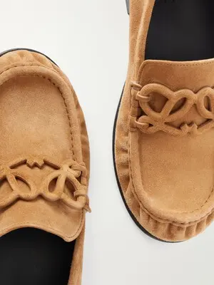 Loewe Double L Suede Loafers