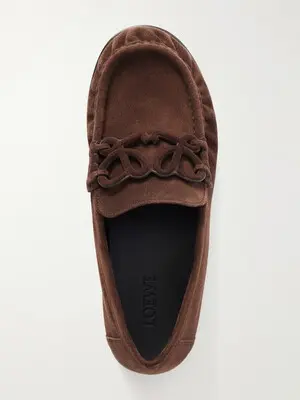 Loewe Double L Suede Loafers