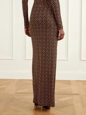 Rabanne Floral-jacquard Crepe Maxi Skirt