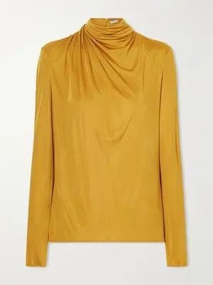 Balmain Draped Jersey Blouse - Orange