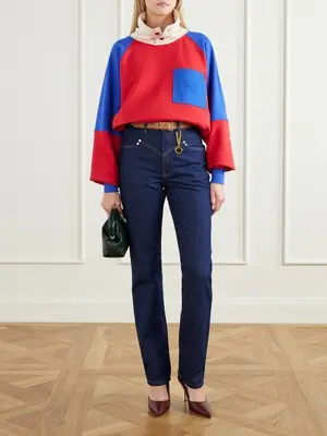 Stella McCartney Logo-embroidered Color-block Cotton-jersey Sweatshirt - Multi