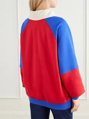 Stella McCartney Logo-embroidered Color-block Cotton-jersey Sweatshirt - Multi