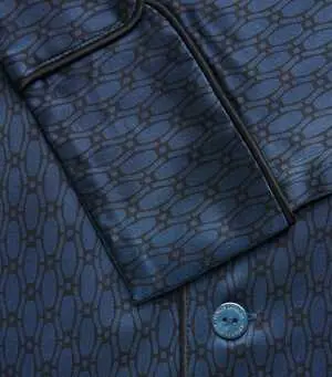 Olivia Von Halle Silk Twill Geometric Laurent Pyjama Set