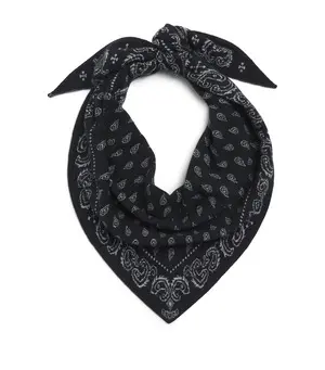 Guest In Residence Cashmere Paisley Wild Rag Scarf - Black