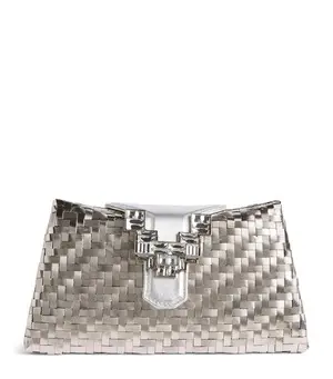 Rodo Woven Embellished Clutch Bag
