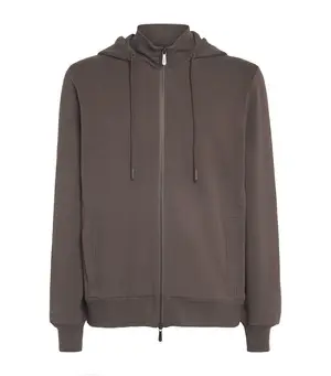 Zimmerli Winter Lounge Zip-up Hoodie - Brown