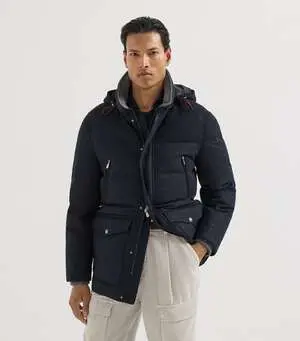 Brunello Cucinelli Wool Hooded Padded Jacket