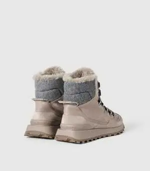 Brunello Cucinelli Suede Shearling-trim Hiking Boots