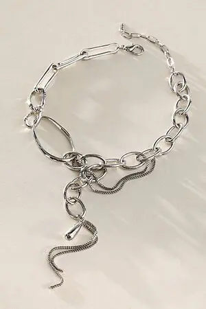 Free People Raven Choker Necklace At - Silver