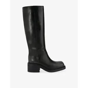 Steve Madden Davos Heeled Leather Knee-high Boots - Black/comb