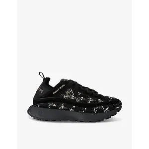 NAKED WOLFE Petal Chunky-sole Woven Low-top Trainers - Black