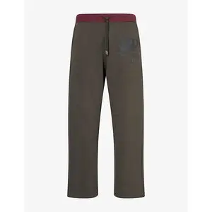 THAMES Stamp Cotton-blend Jogging Bottoms - Olive