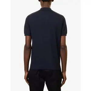 ARNE Ribbed-trim Cotton Polo Shirt - Navy