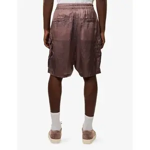 Rick Owens Cargobela Patch-pocket Satin Shorts - Grape