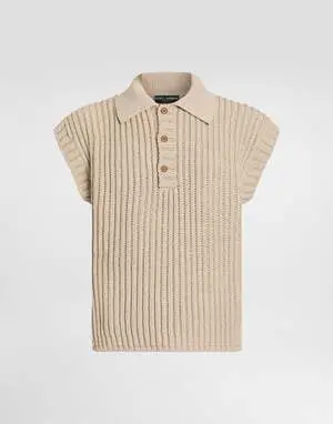 Dolce & Gabbana English Rib Knit Polo Shirt Sweaters And Cardigans Multi-colored - Multicolor