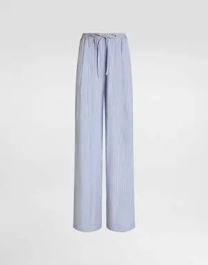 Dolce & Gabbana Striped Poplin Trousers Pants And Shorts - Multicolor