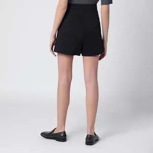 Max Mara Stretch Cotton Satin Shorts - Black
